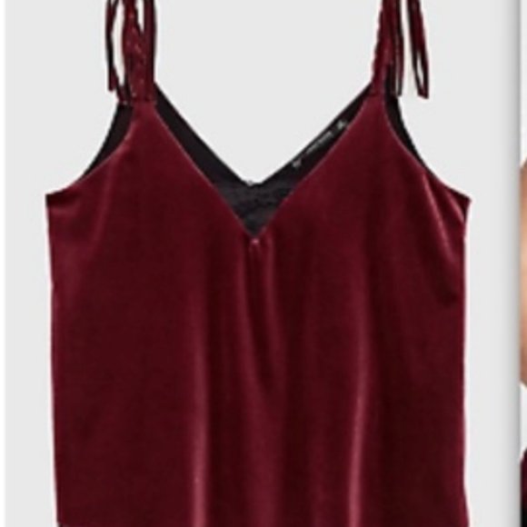 Zara | Tops | Zara Burgundy Velvet Tank Top Medium New | Poshmark